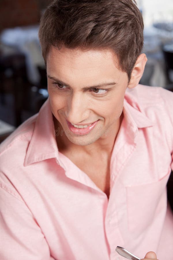 Pretty man smiling stock photo. Image of looking, male - 56617744