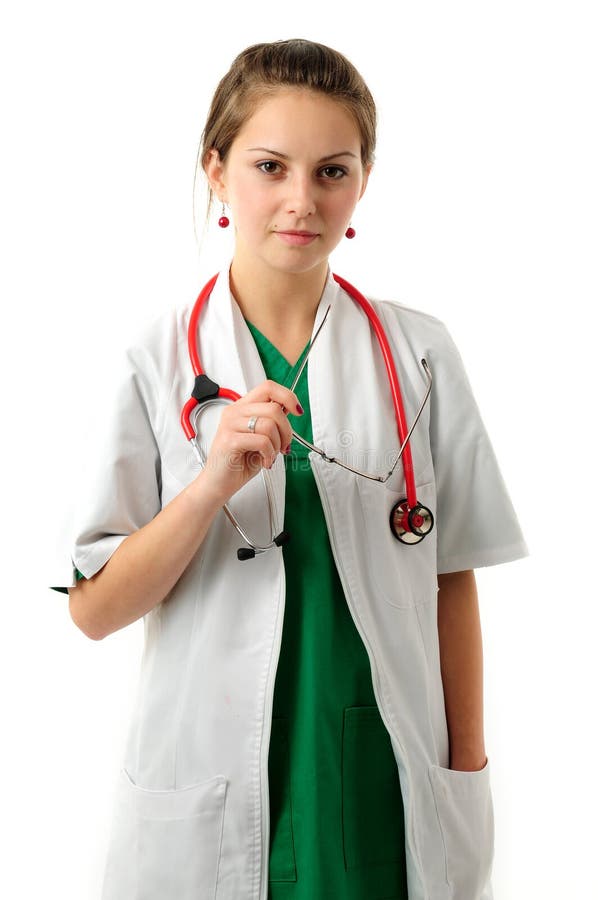 Pretty medical woman stock photo. Image of emergency, intern - 7248918