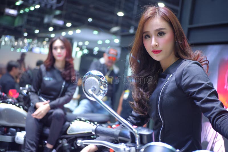 Pretty model motorcycle editorial stock photo. Image of model - 82112068
