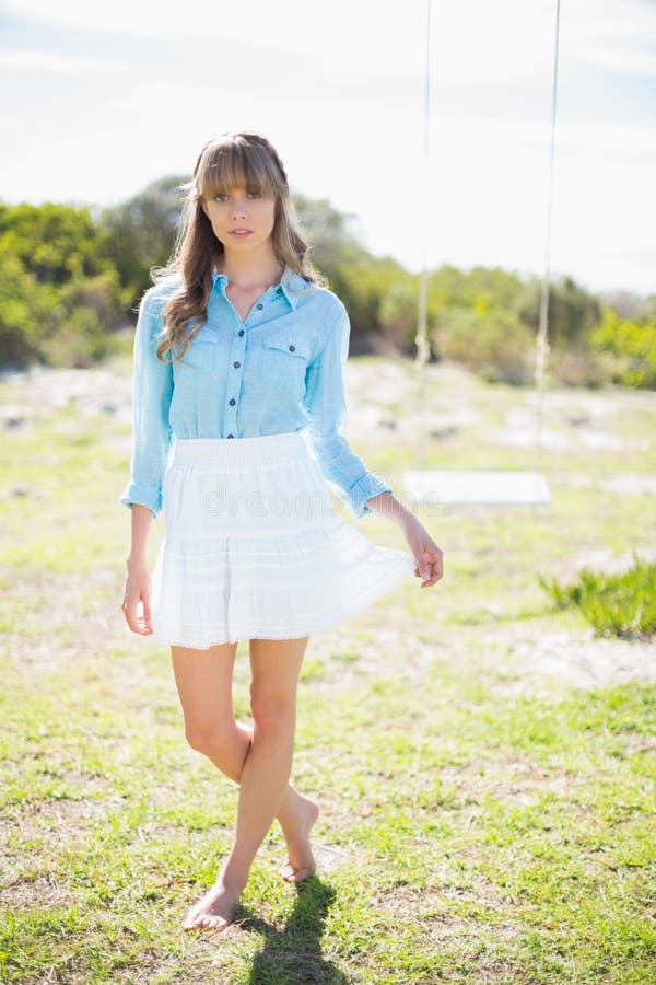 Pretty Model Wearing Trendy Clothes Posing Outside Stock Photo - Image ...