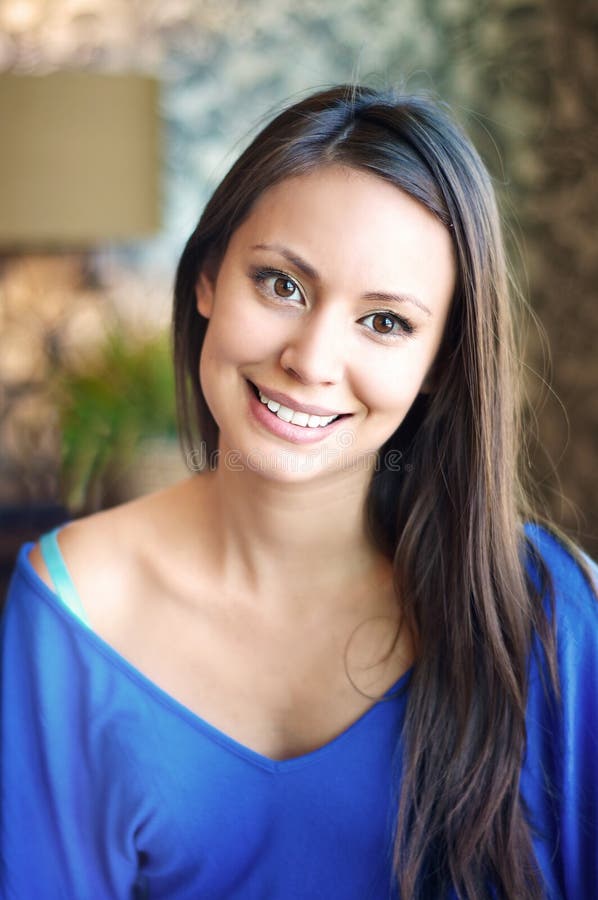 Pretty Natural Smiling Beautiful Girl Stock Photo - Image of elegant ...