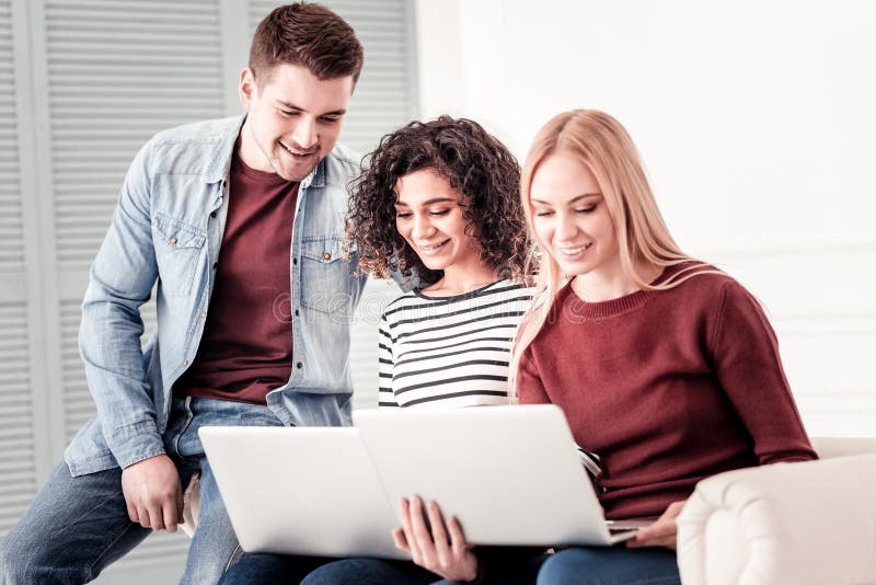 Pretty Nice Women Searing for Information Stock Image - Image of ...