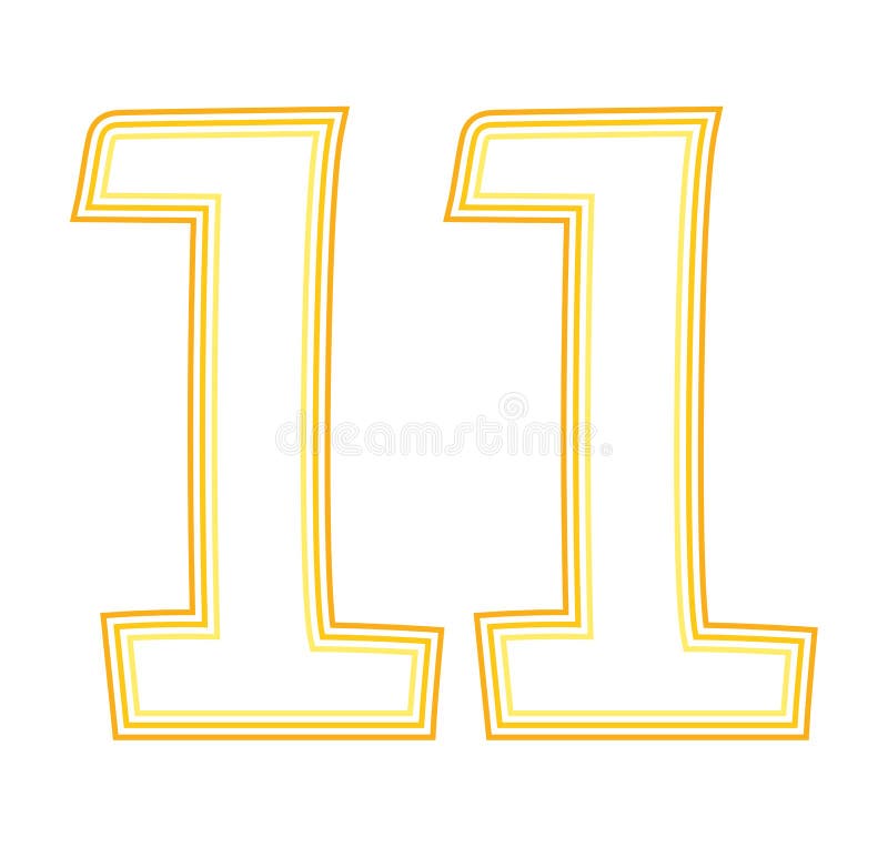 Set of Number Eleven Year 11 Year Celebration Design. Anniversary ...