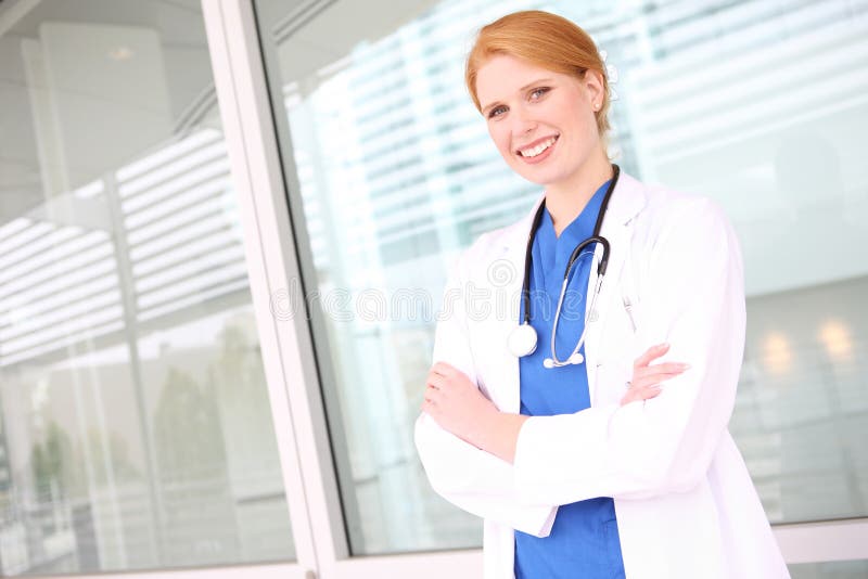 Pretty Nurse with Stethoscope Stock Image - Image of illness, care: 6818891
