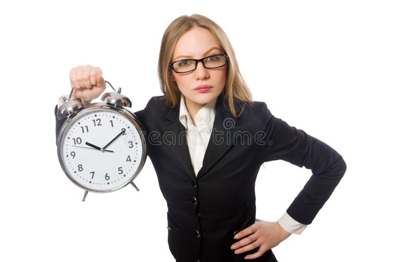 The Pretty Office Employee Isolated on White Stock Photo - Image of ...