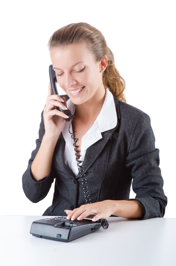 Pretty Office Manager Speaking on the Phone Stock Photo - Image of ...