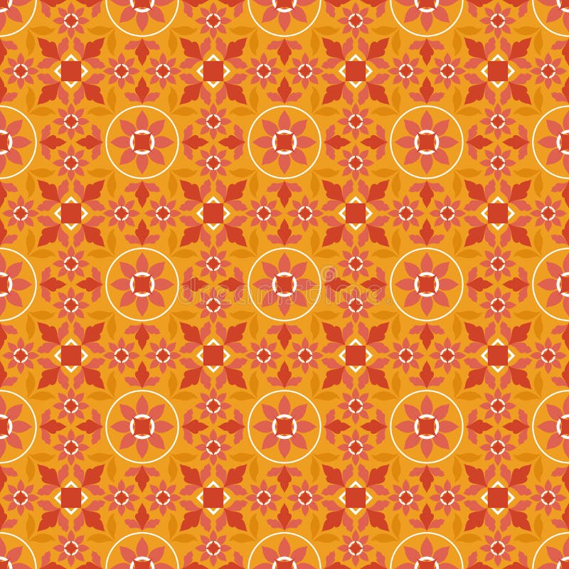 Pretty orange tiles stock vector. Illustration of pattern - 227842482
