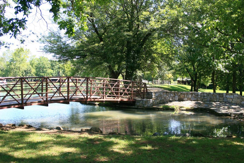 Pretty Park with Bridge stock image. Image of calm, architecture - 6232361