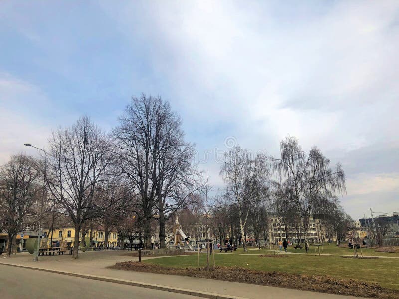 Pretty Park in Hamar in Norway 21.4.2019 Editorial Stock Image - Image ...