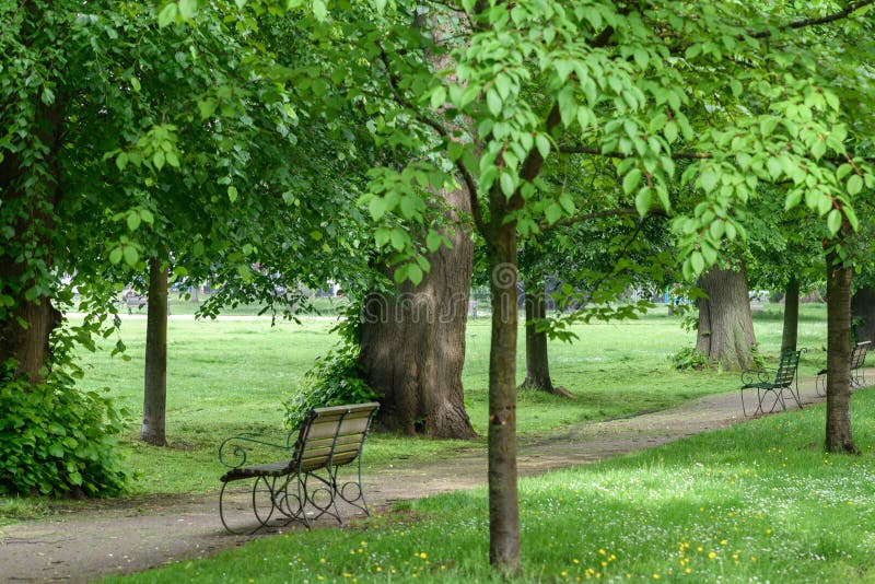 Pretty Park with Bridge stock image. Image of calm, architecture - 6232361