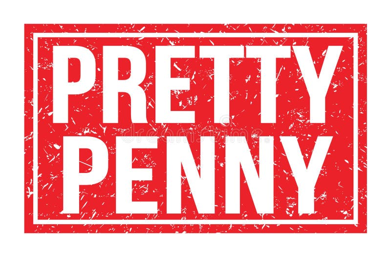 PRETTY PENNY, Words on Red Rectangle Stamp Sign Stock Illustration ...