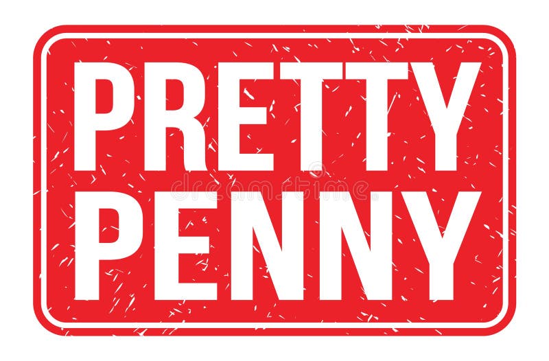 PRETTY PENNY, Words on Red Rectangle Stamp Sign Stock Illustration ...