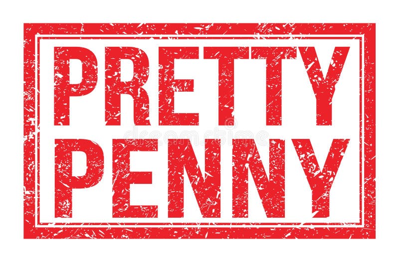 PRETTY PENNY, Words on Red Rectangle Stamp Sign Stock Illustration ...