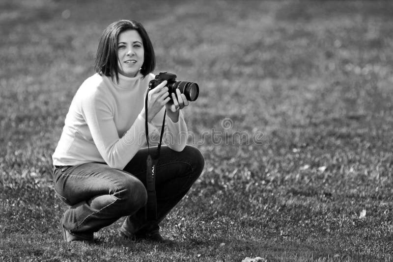 Pretty photographer stock image. Image of beautiful, hair - 13071715