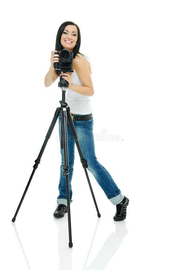 Pretty photographer stock image. Image of digital, legs - 16431861
