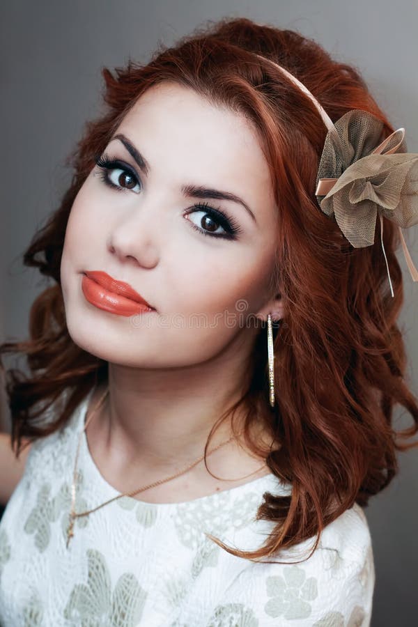 Pretty portrait stock image. Image of pretty, face, shiny - 25609855