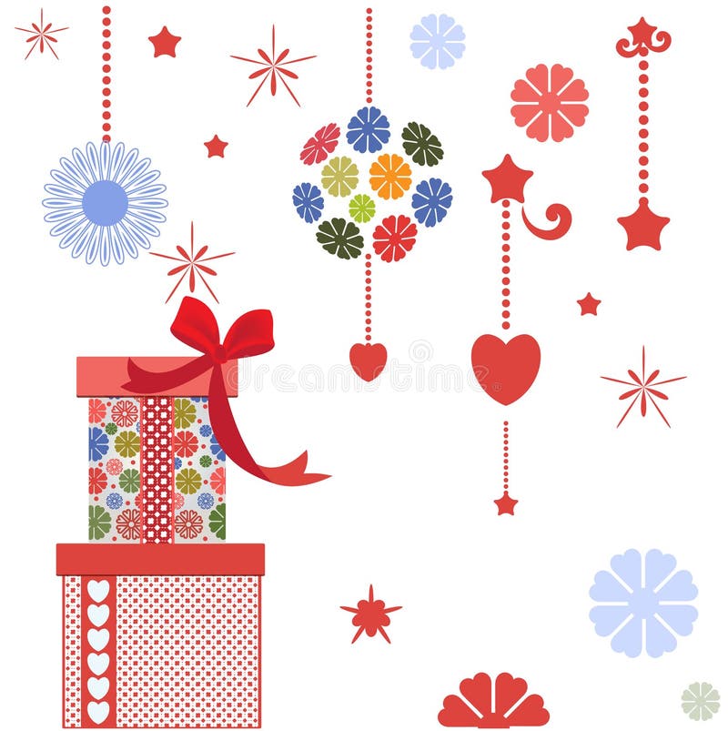 Pretty Presents and Graphic Elements Stock Vector - Illustration of ...