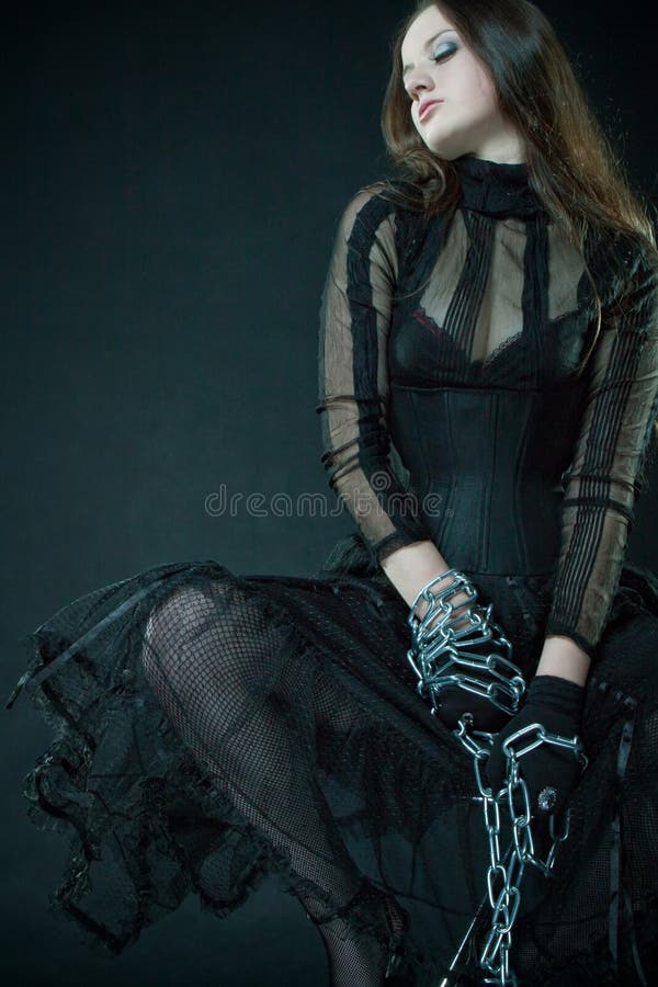 Pretty Prisoner Bounded by Chains Stock Image - Image of freedom, cute ...