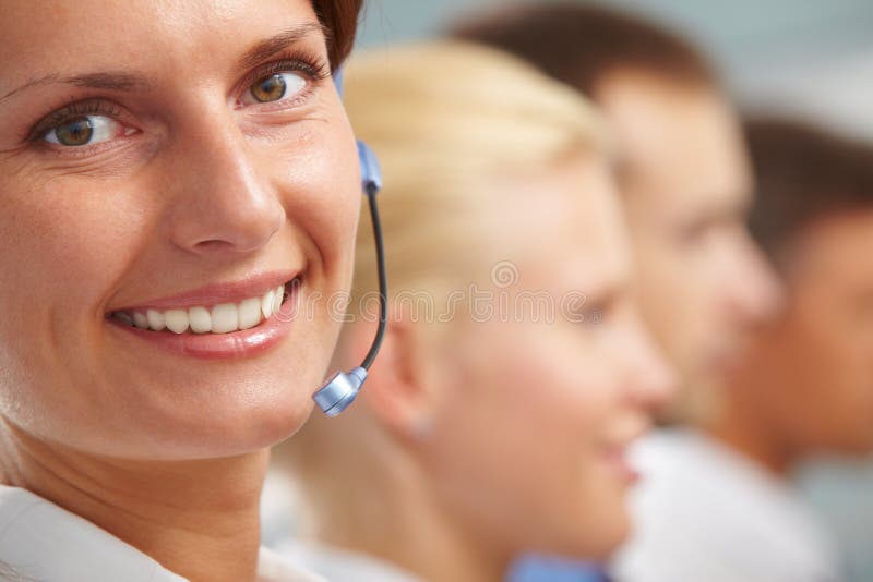 Pretty receptionist stock image. Image of helpline, environment - 15852955