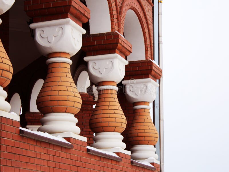 Pretty Red Columns, Beautiful Architecture Stock Image - Image of grate ...
