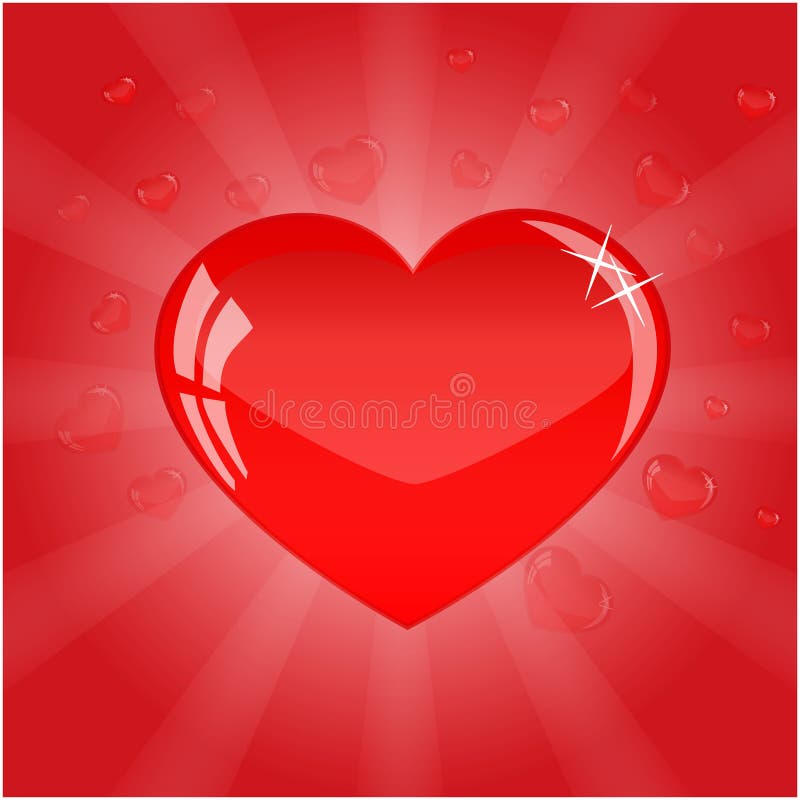 Pretty Red Heart for Valentines Day Stock Illustration - Illustration ...