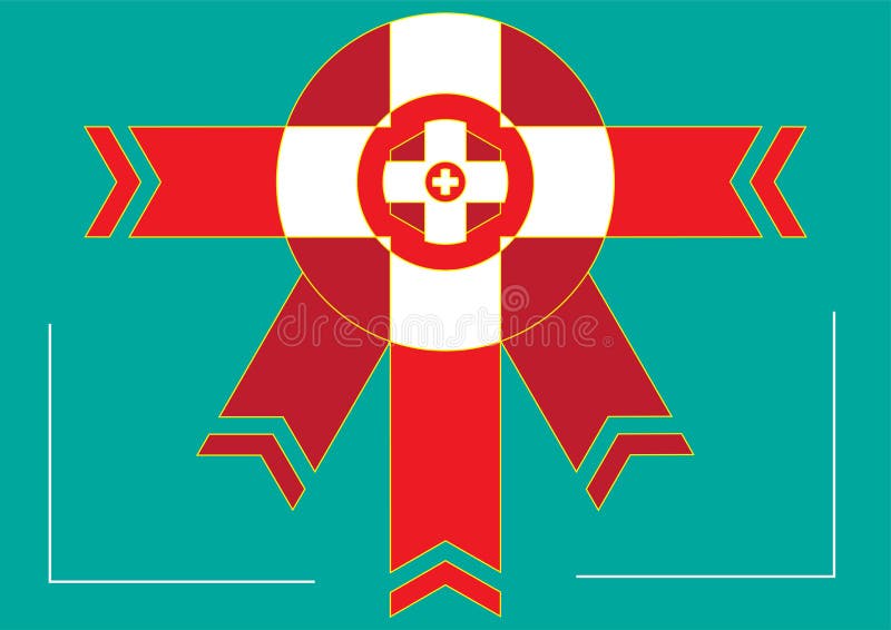 Pretty Red Ribbon Stamp Design Stock Vector - Illustration of hexagon ...