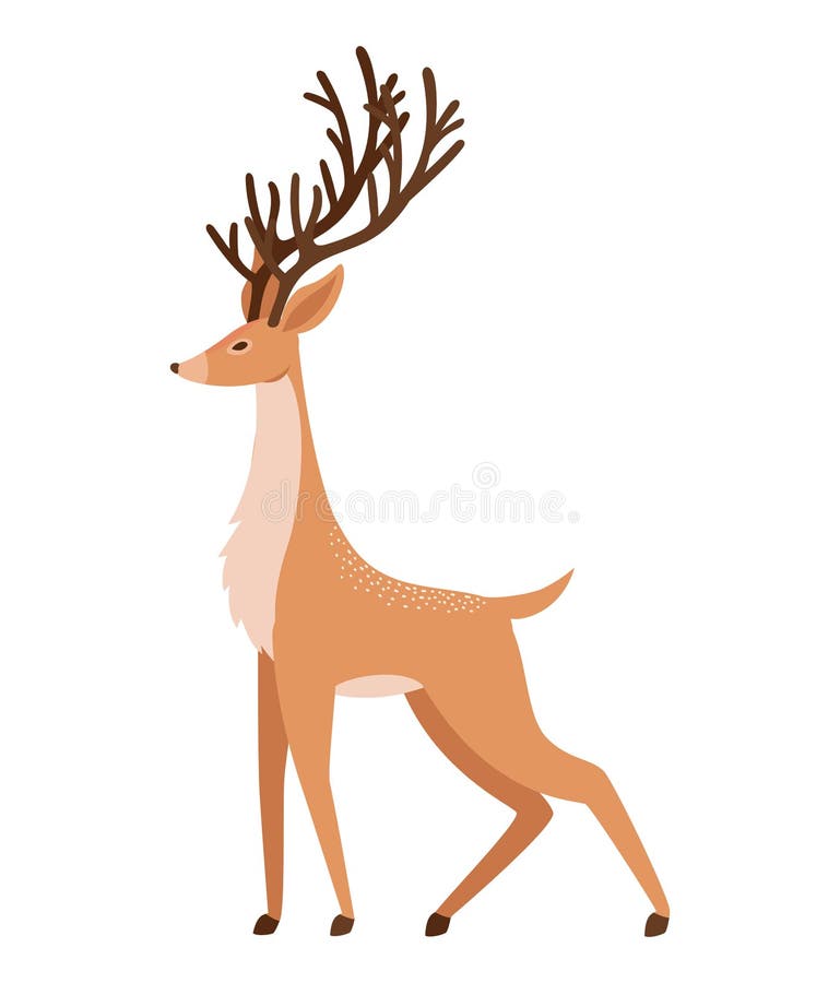 Pretty Reindeer Illustration Stock Vector - Illustration of beautiful ...