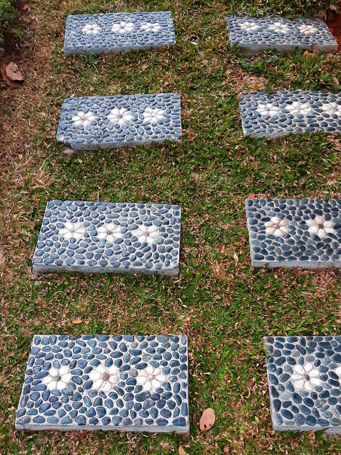 Pretty Rocks Stairs on the Grass. Editorial Stock Image - Image of ...