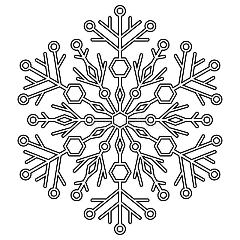 Pretty Round Snowflake stock illustration. Illustration of abstract ...