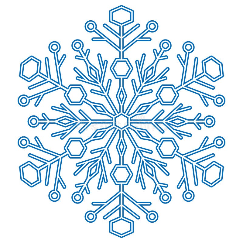 Pretty Round Snowflake stock illustration. Illustration of color - 74201625