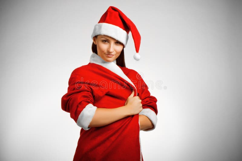 Pretty Santa s helper stock photo. Image of holiday, girl - 15908458