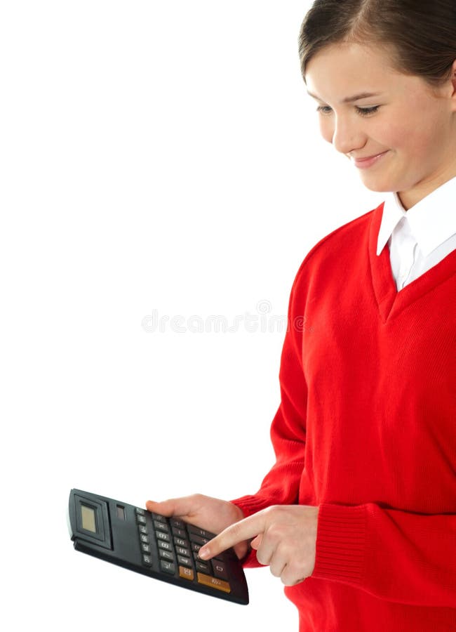 Pretty Schoolgirl Using Calculator Stock Photos - Free & Royalty-Free ...