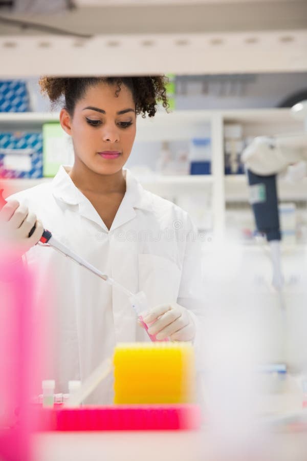 Pretty Science Student Using Pipette Stock Photo - Image of laboratory ...