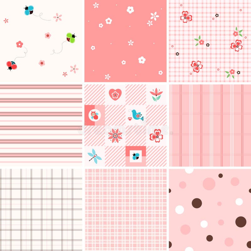 Pretty Seamless Pink stock vector. Illustration of geometric - 74677299