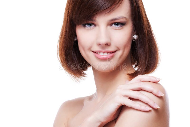Pretty smiley model stock photo. Image of head, hair - 21934196