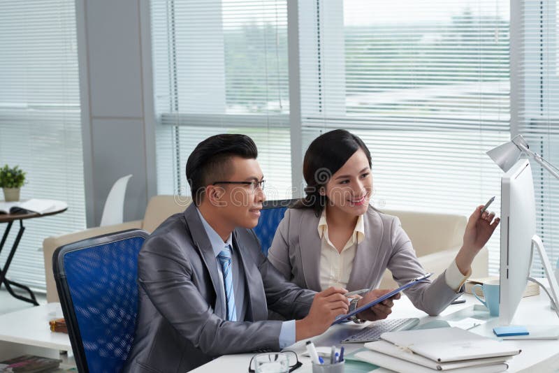 Explaining business data stock photo. Image of explaining - 114322306