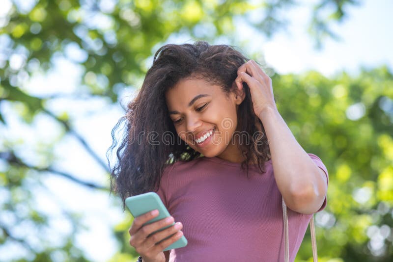 Pretty Smiling Mulatta Looking Enjoyed and Happy Stock Image - Image of ...