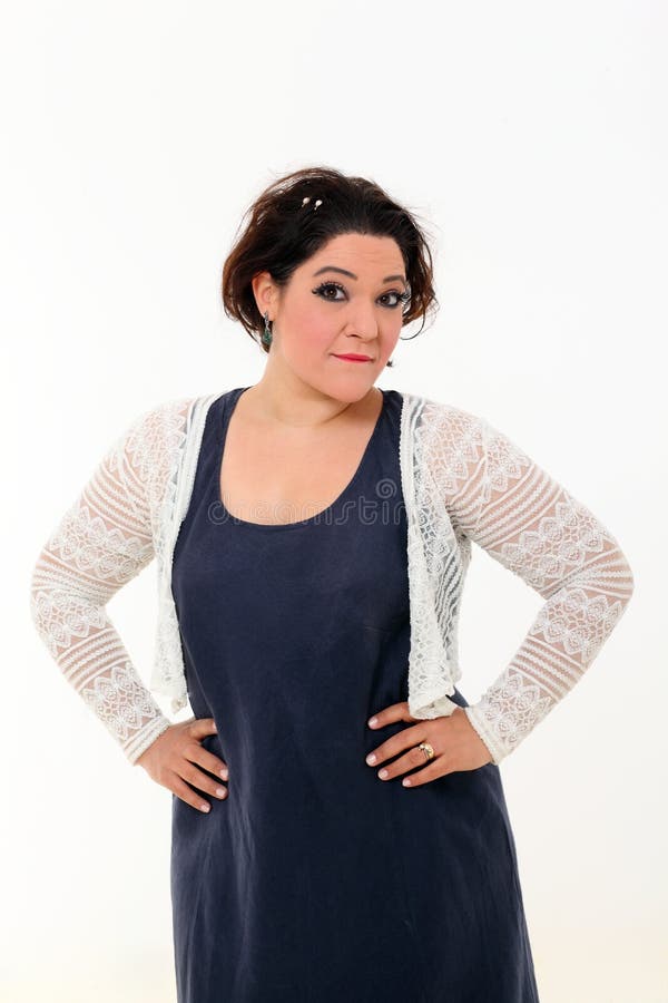 Pretty and Smiling Plus Size Woman Stock Image - Image of fashion ...