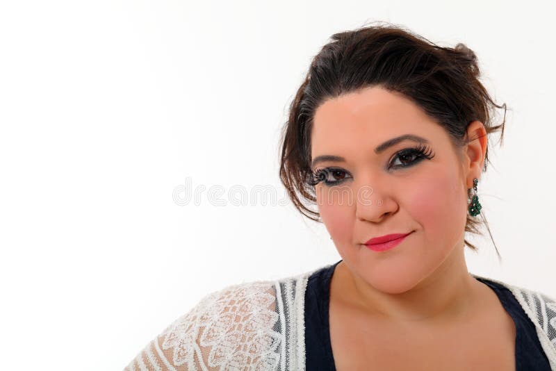 Pretty and Smiling Plus Size Woman Stock Image - Image of beauty ...