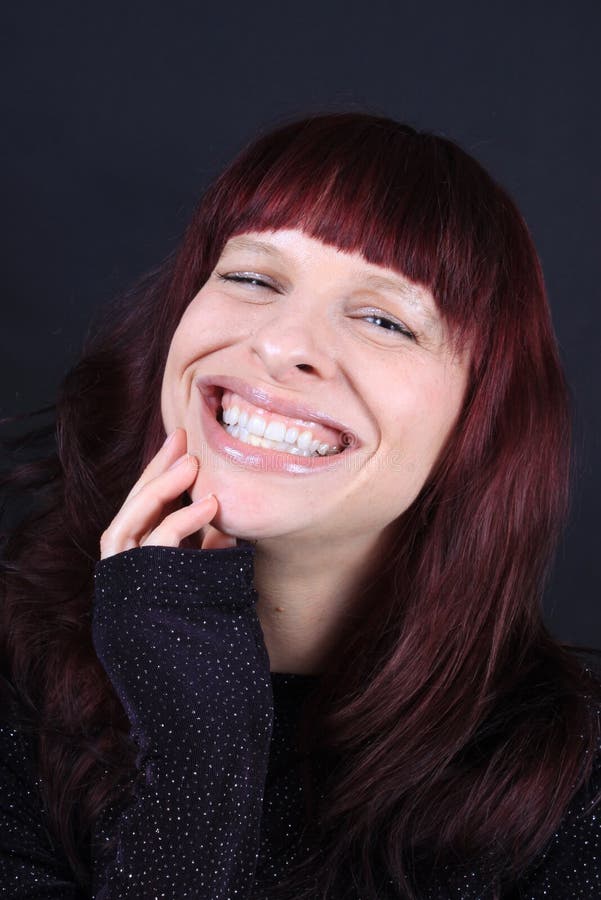 Pretty smiling redhead stock photo. Image of adult, face - 19096516