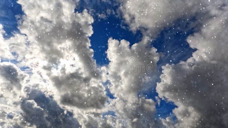 Pretty Snowfall on Clouds on Sky Background - Photo of Nature Stock ...
