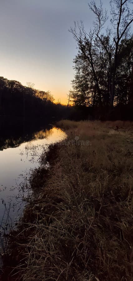 Pretty Stream Sunset Nature Stock Image - Image of nature, fall: 164134091