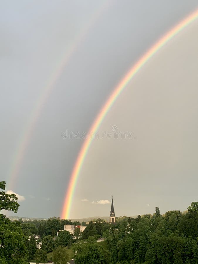 Full Rainbow stock image. Image of colorful, spring - 187440245