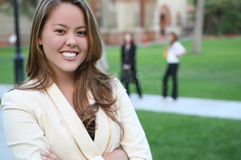 Pretty Teacher on Campus stock image. Image of education - 3135453
