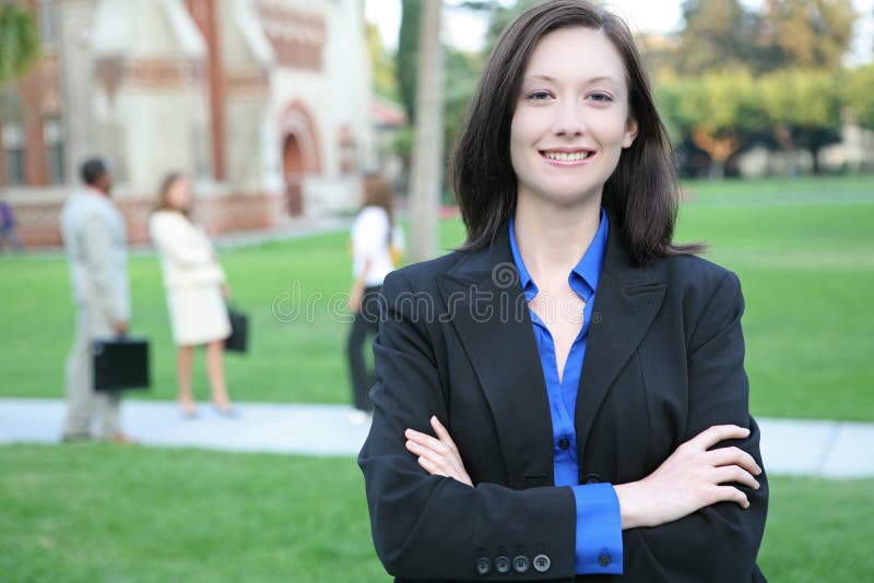 Pretty Teacher on Campus stock image. Image of teacher - 3195655