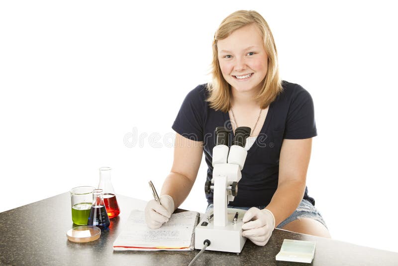 Pretty Teen Scientist stock image. Image of adolescent - 13560645