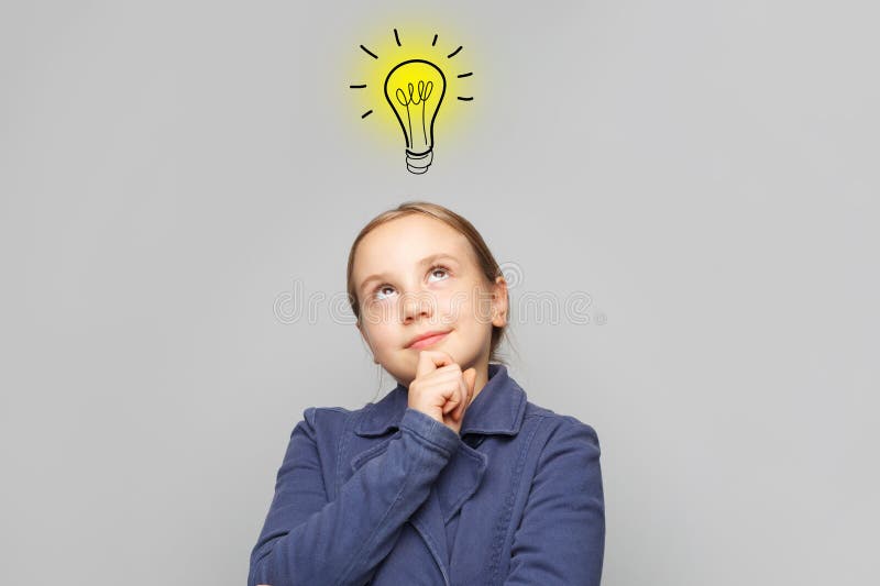 Smart Cute Thinking Kids Little Girl and Boy School Student with ...