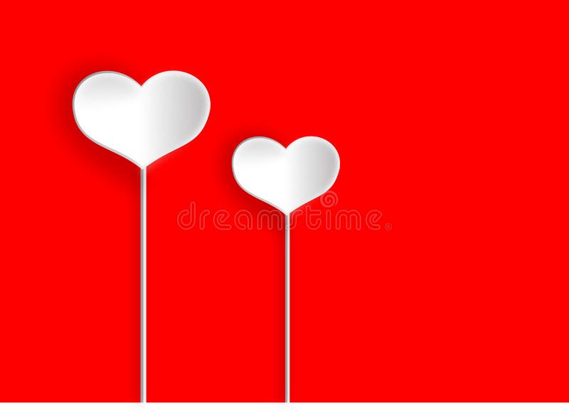 Pretty Two White Hearts for Valentines Day Stock Illustration ...