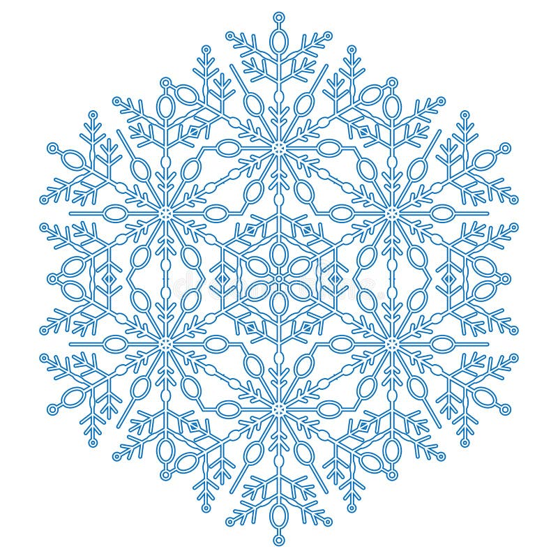 Pretty Vector Round Snowflake Stock Vector - Illustration of geometry ...