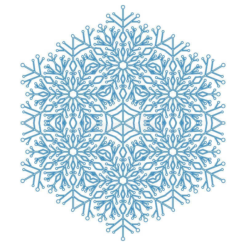 Pretty Vector Round Snowflake Stock Vector - Illustration of graphic ...